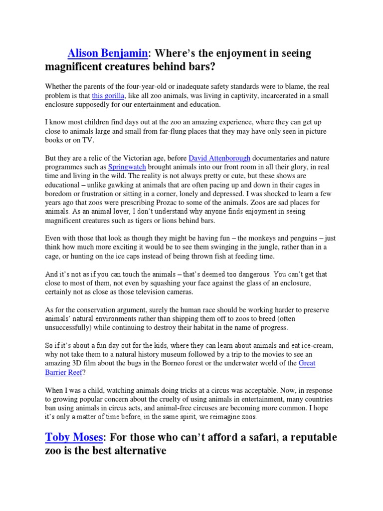 Zoo Should Be Banned | PDF | Zoo | Lion