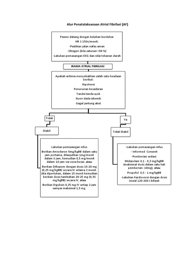 Alur Tatalaksana Atrial Fibrilasi | PDF