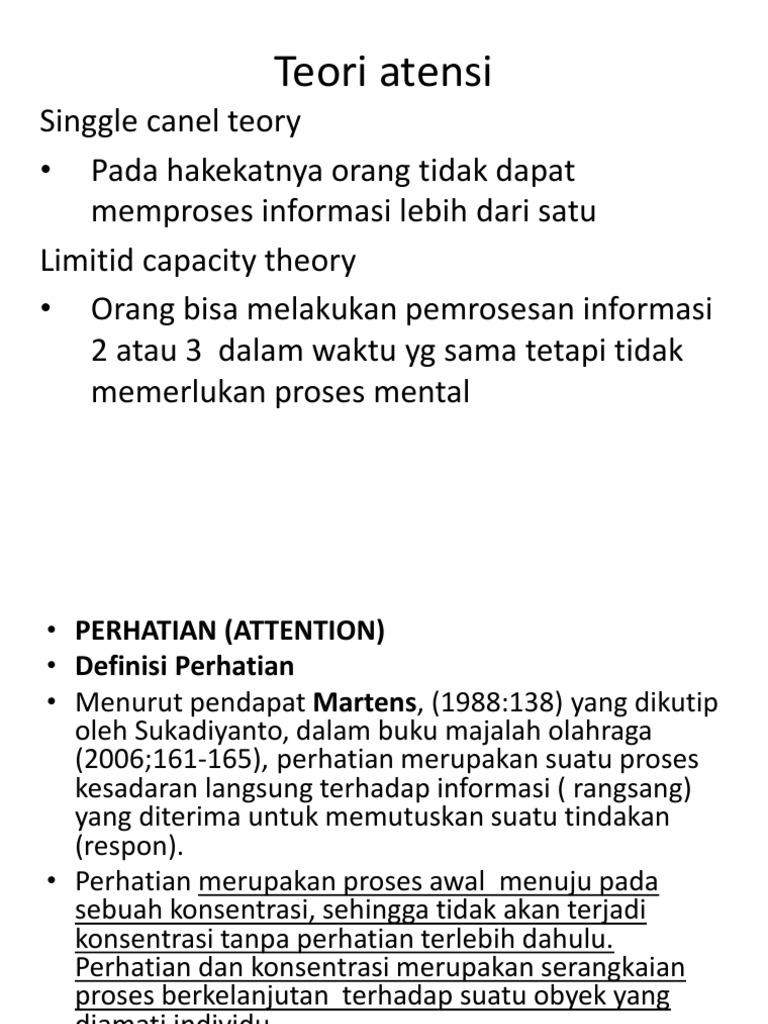 Teori Atensi, Materi 7 | PDF