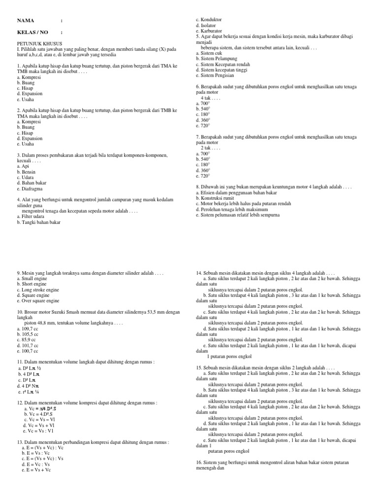 Soal Sepeda Motor Edit Setengah | PDF