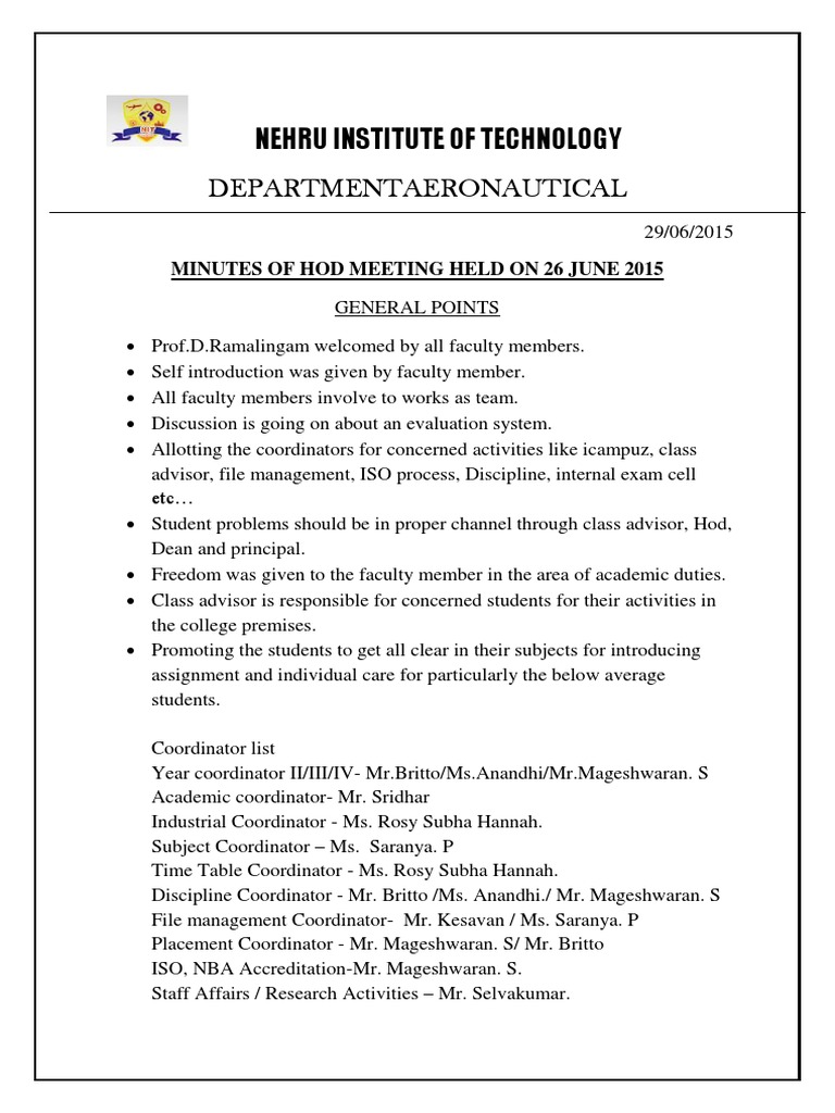 First Meeting Pdf Learning