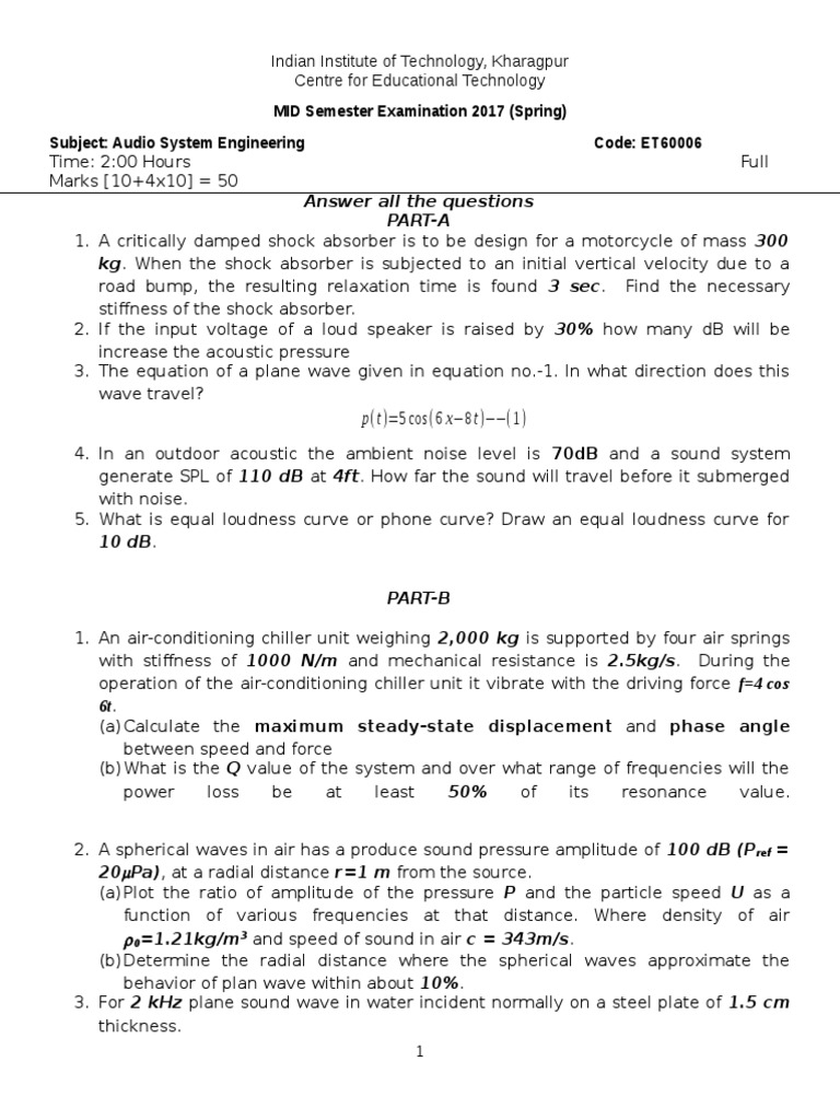 Audio System Engineering Mid Sem17 | PDF | Sound | Amplitude