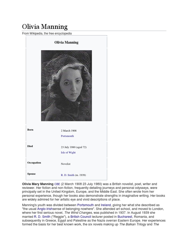 Olivia Manning | PDF | Works | Poetry