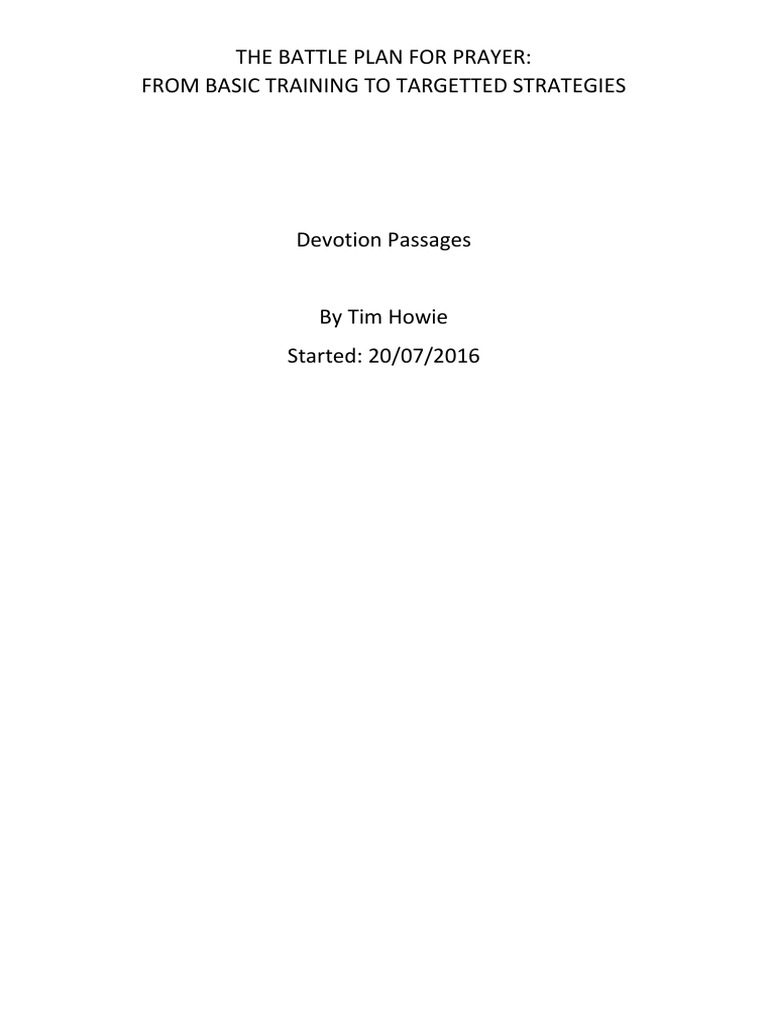 The Battle Plan For Prayer Chapters 1 2 3 4 With Prayers | PDF | Armor ...