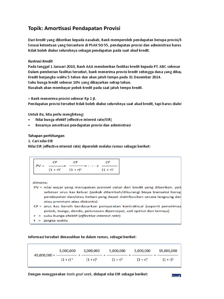 Amortisasi Pendapatan Provisi | PDF | Bisnis