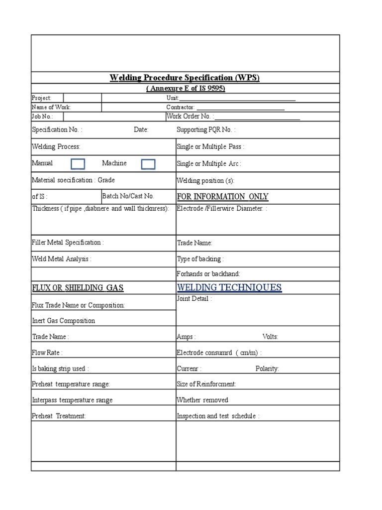 WPS PQR As Per Is | PDF | Joining | Welding