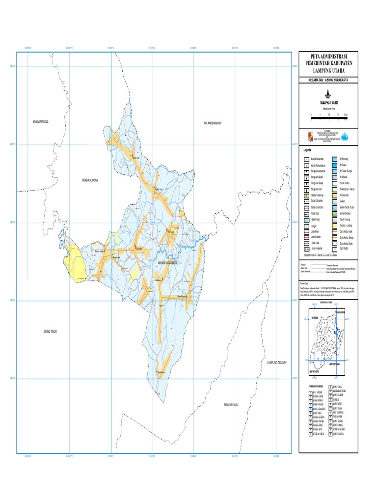 Administrative Map of North Lampung Regency | PDF