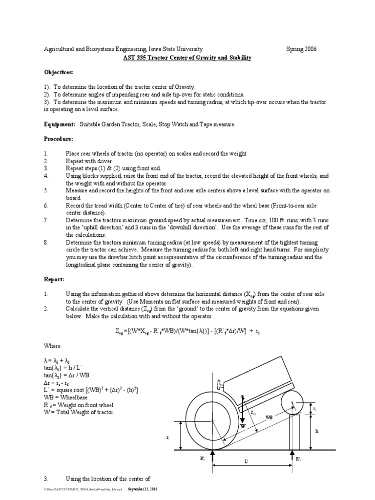 CG Test | PDF | Tractor | Center Of Mass