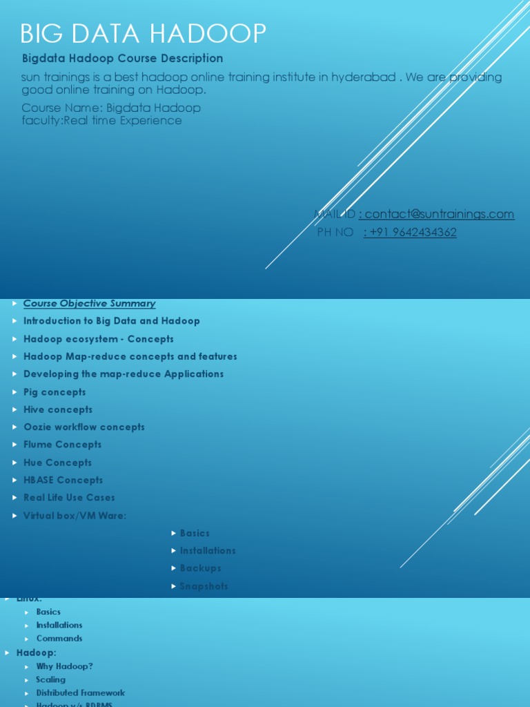 Hadoop Online Training | PDF | Apache Hadoop | Map Reduce