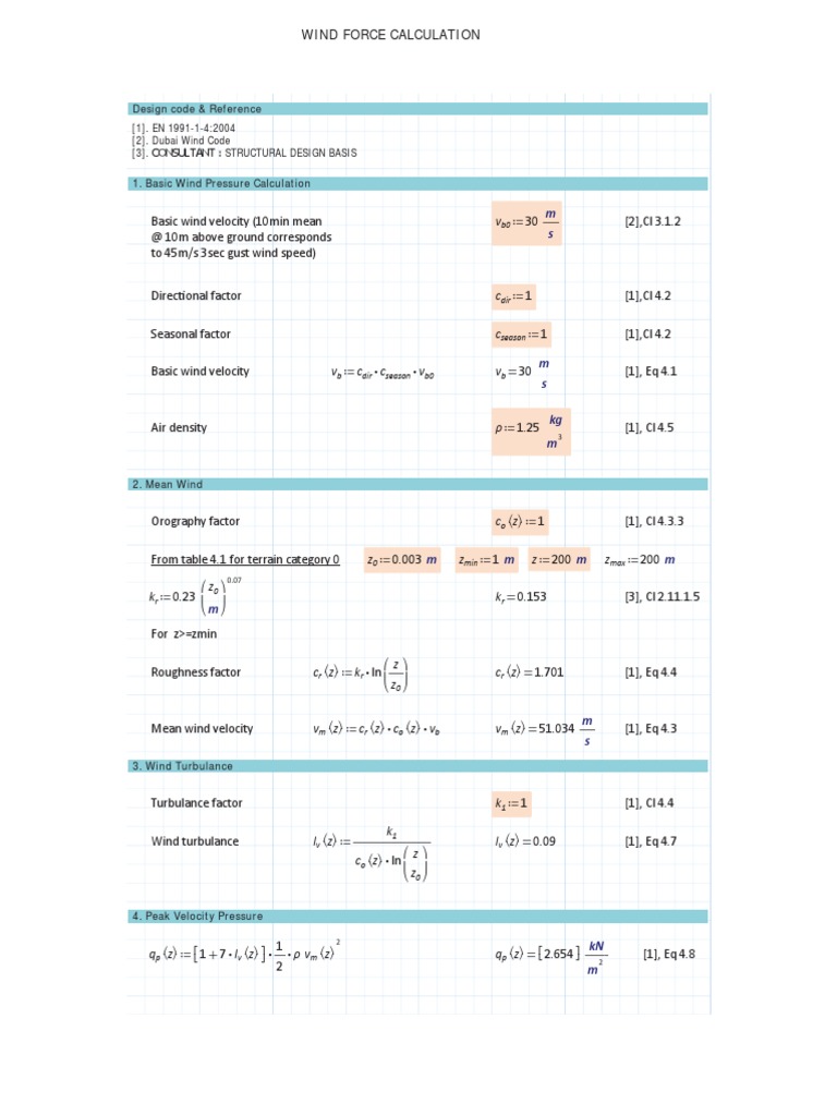 Wind Force Calculation | PDF | Nature