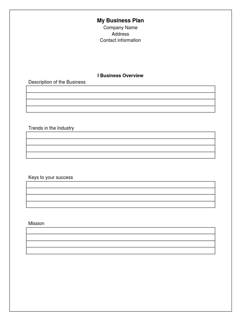 Blank Business Plan Template | PDF | Small Business | Balance Sheet