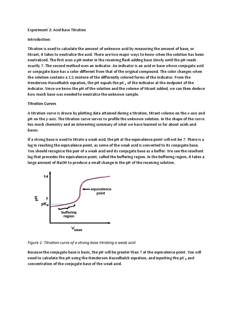Acid Base Titration Experiment | PDF | Titration | Chemistry
