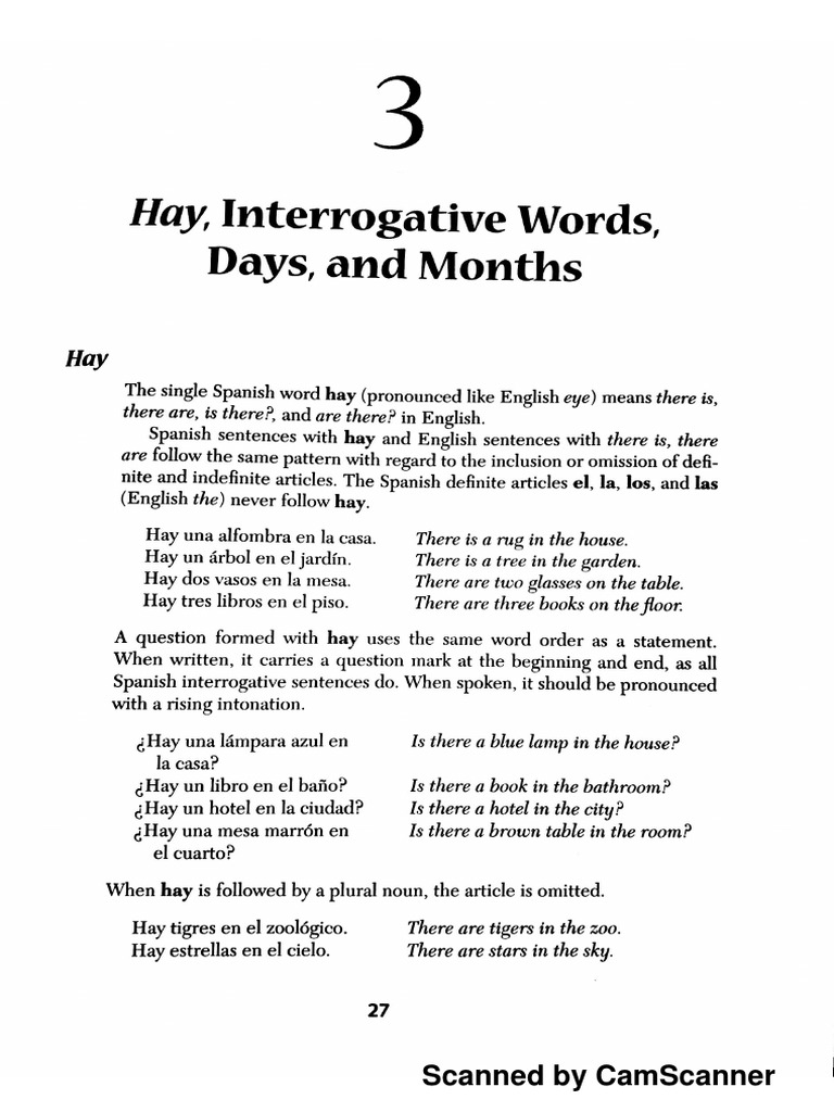 3.hay, Interrogative Words, Days, Months | PDF