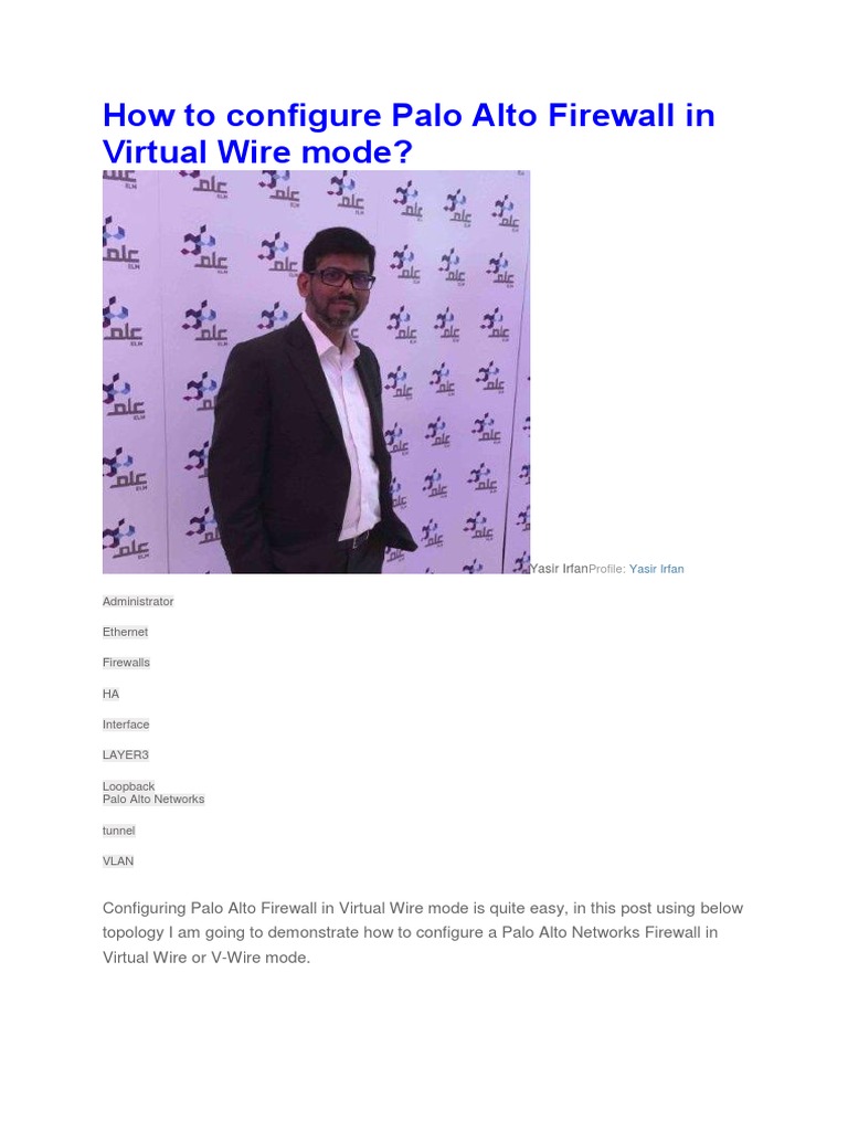 Palo Alto and The Virtual Wire | PDF | Network Protocols ...