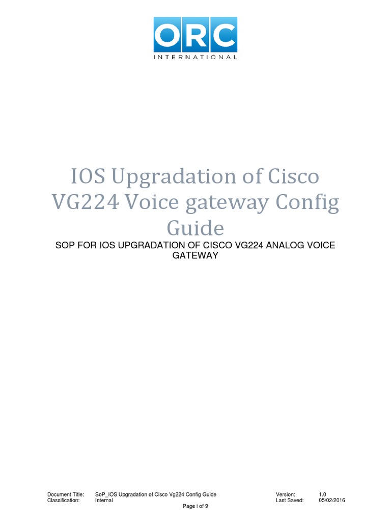 SOP - IOS Up-Gradation of Cisco VG224 | PDF | Booting | Computer Hardware