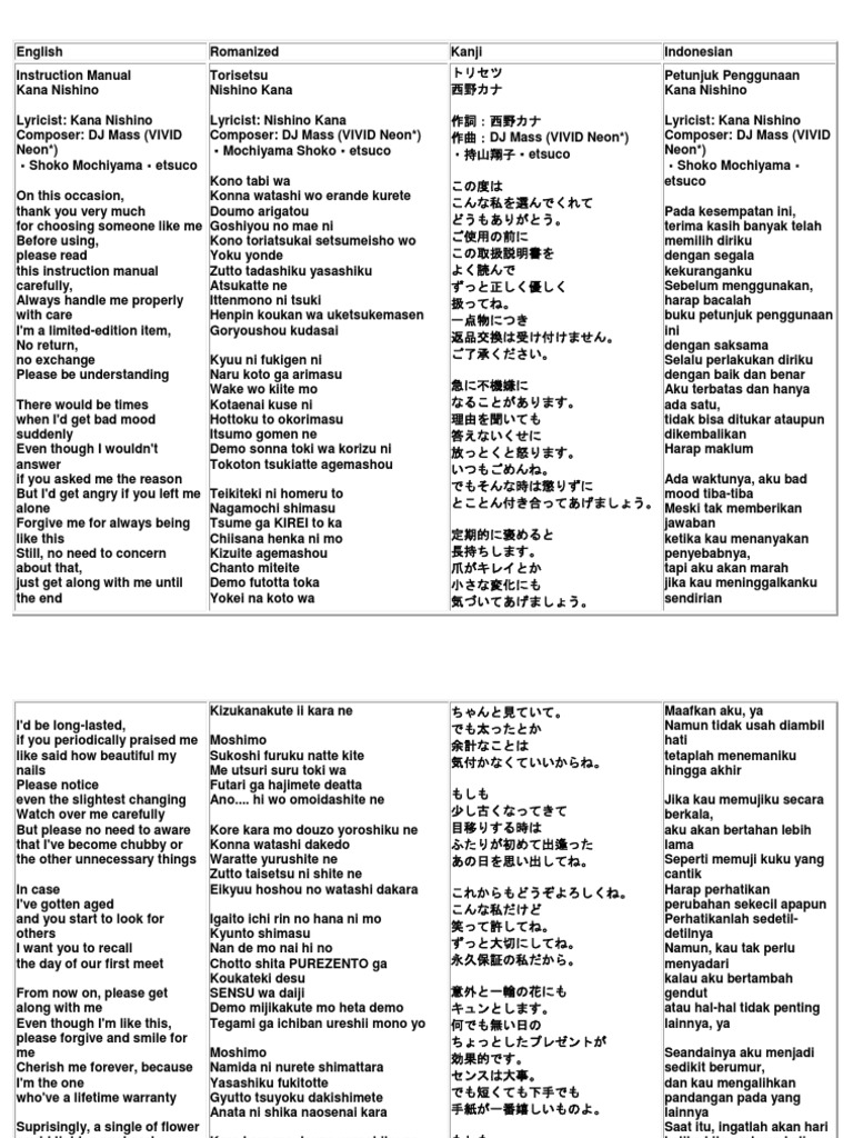 Kana Nishino - Torisetsu | PDF