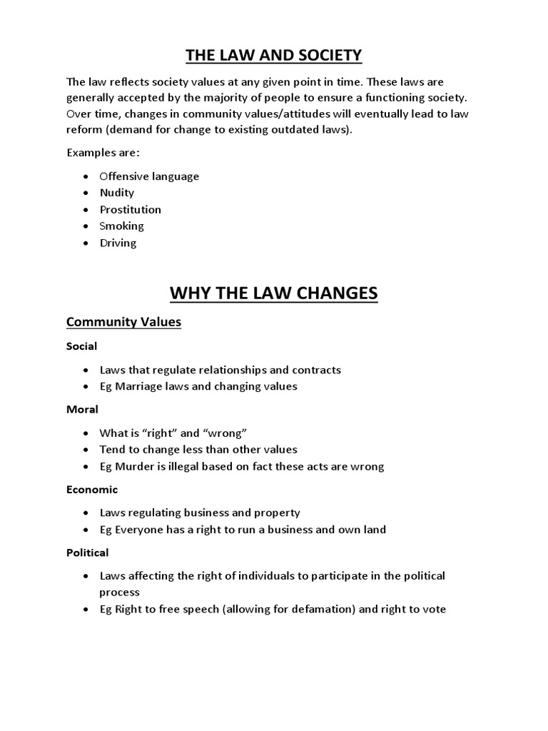 The Changing Law | PDF