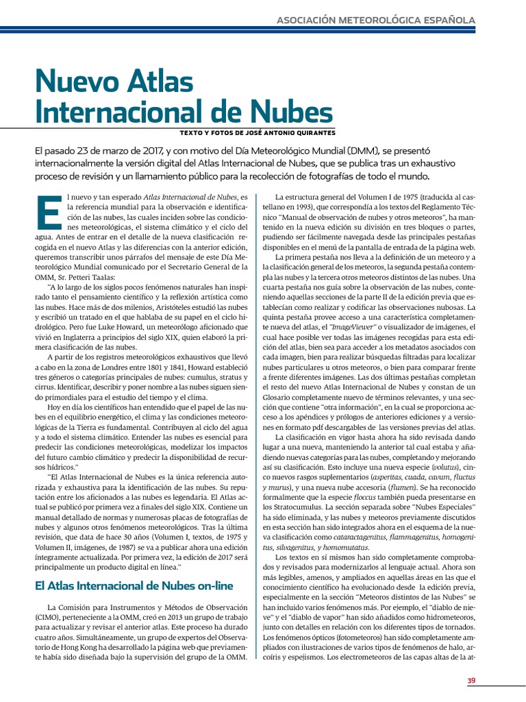 Nuevo Atlas Nubes | PDF | Nube | Meteorología