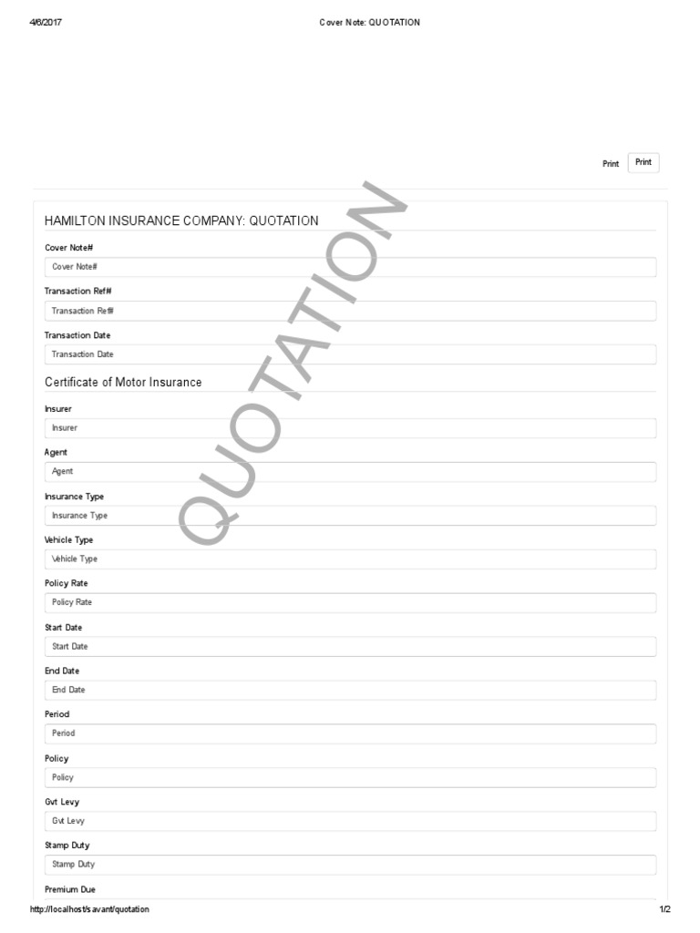 Cover Note - Quotation | PDF