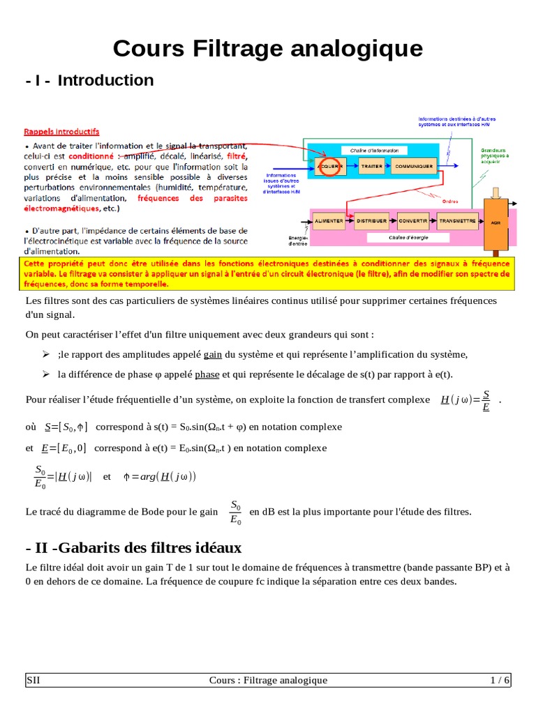 Filtrage PDF | PDF | Filtre (électronique) | Bande passante