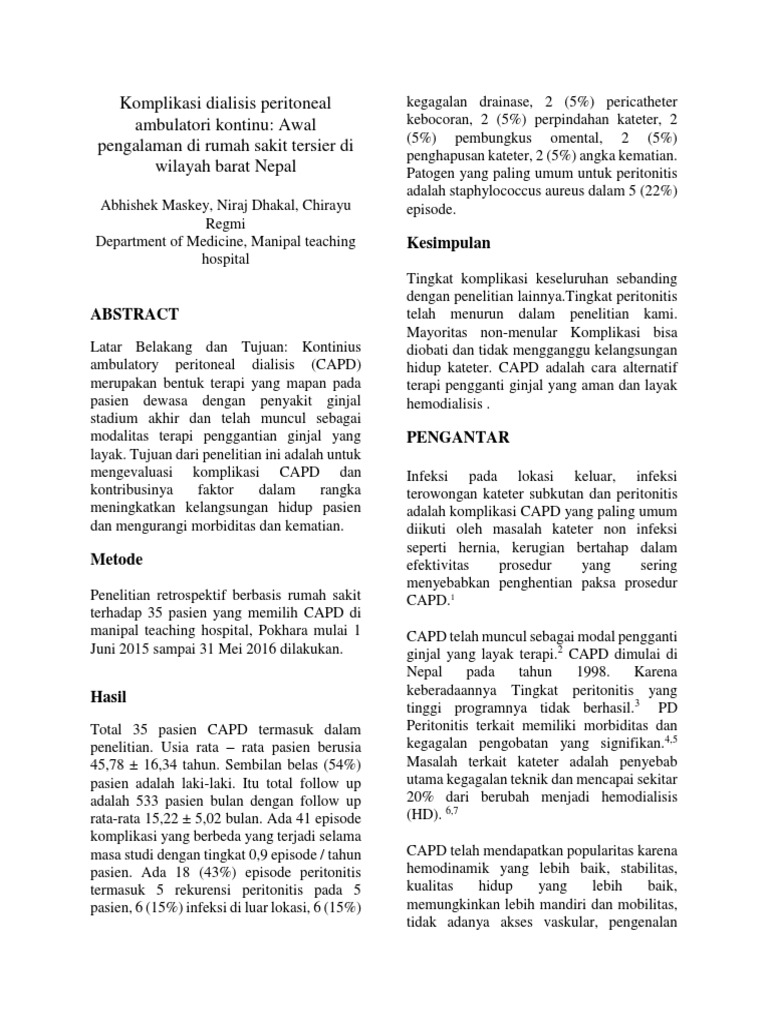 Komplikasi CAPD | PDF