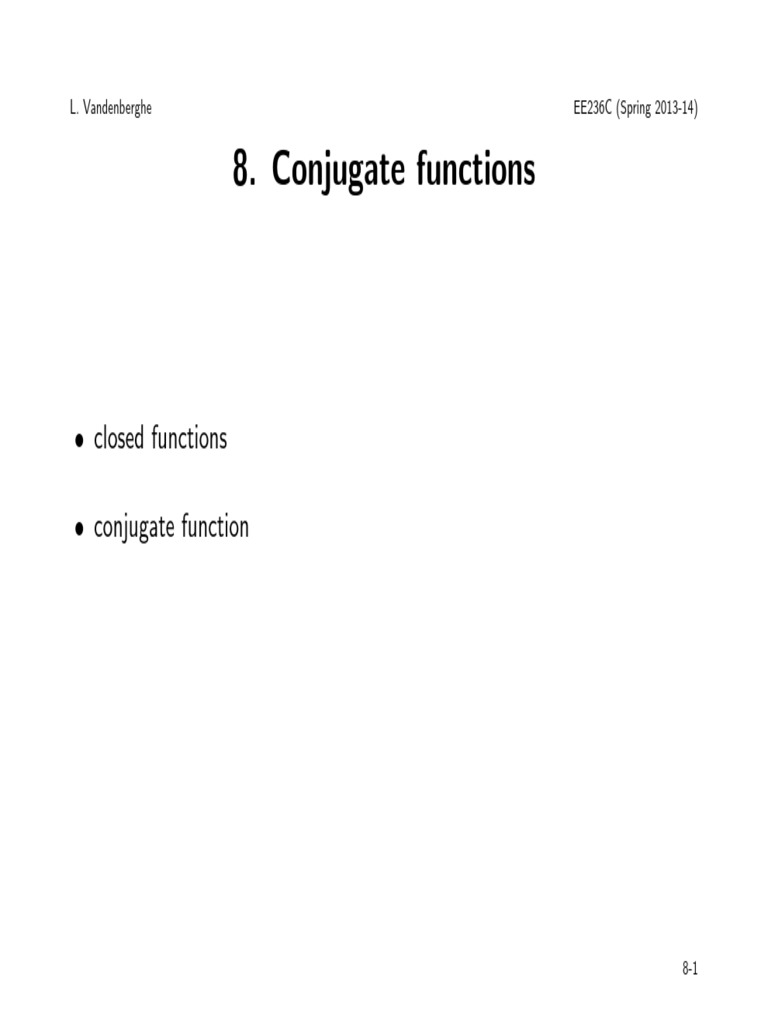 Closed Functions - Conjugate Function | PDF | Logarithm | Norm (Mathematics)