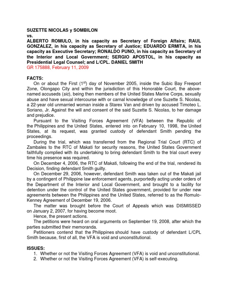 Nicolas vs. Romulo - CD | PDF | Treaty | Ratification