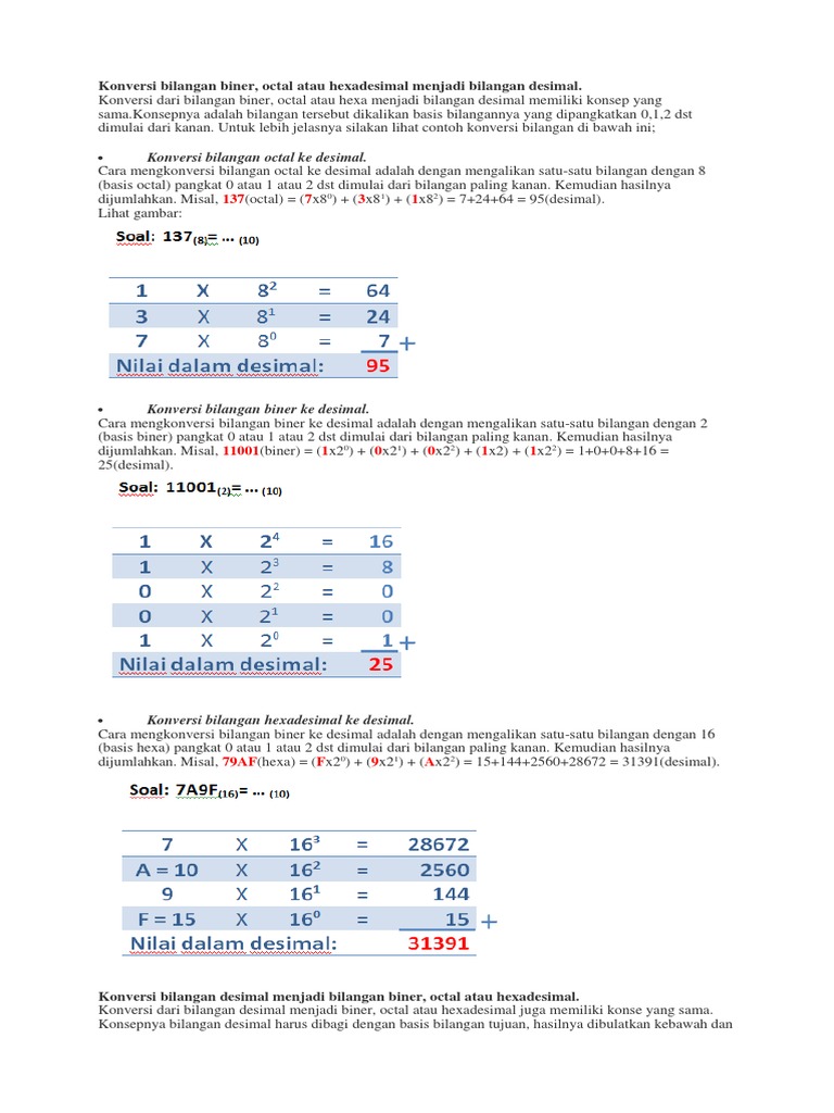 Konversi Bilangan Biner | PDF