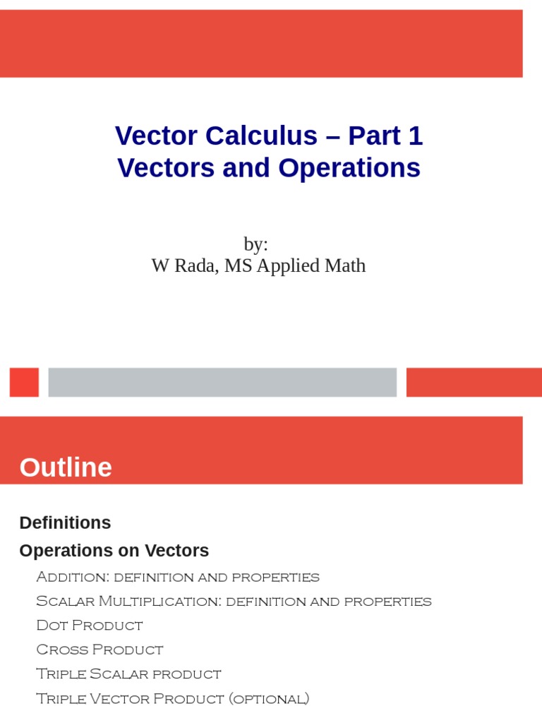 02A-Vector Calculus Part1 | Download Free PDF | Euclidean Vector ...
