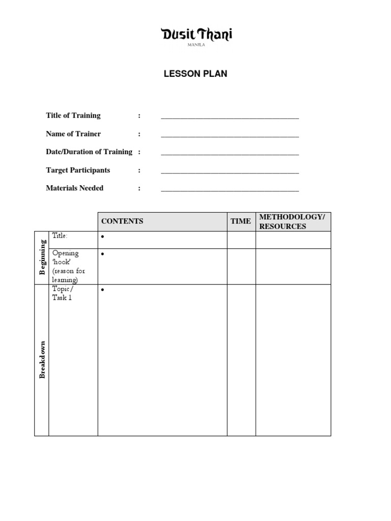 Lesson Plan: Title: Opening Hook' (Reason For Learning) Topic/ Task 1 | PDF