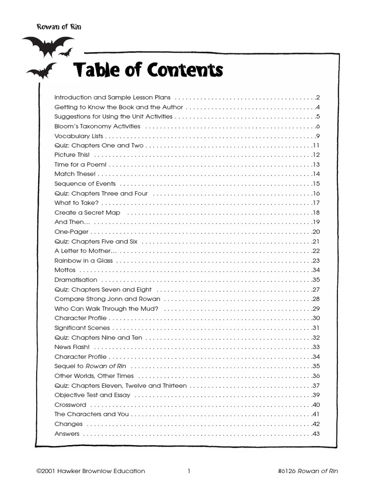 Rowan of Rin Lesson Plan | PDF