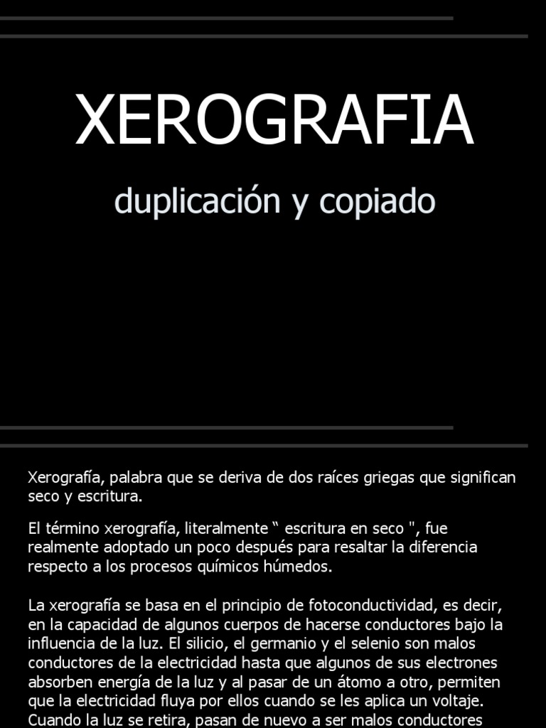 Xerografia | PDF | Aislador (Electricidad) | Papel