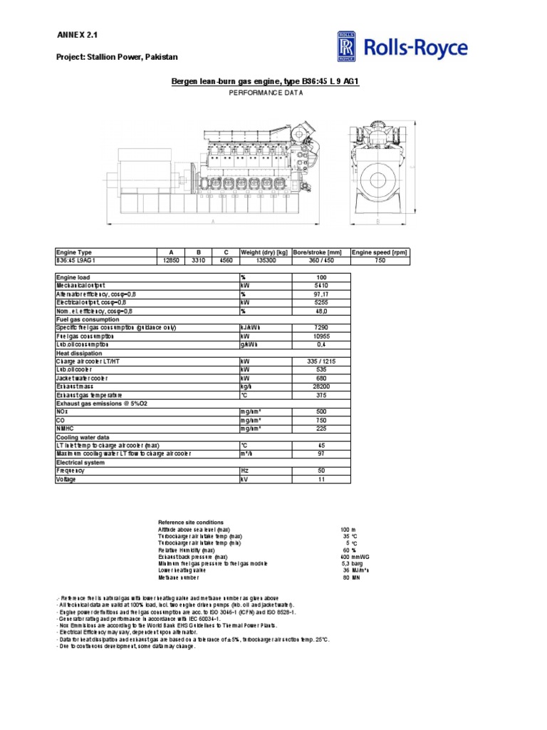 Rolls Royce Gas Engine of 5.255 MW | PDF | Natural Gas | Turbocharger