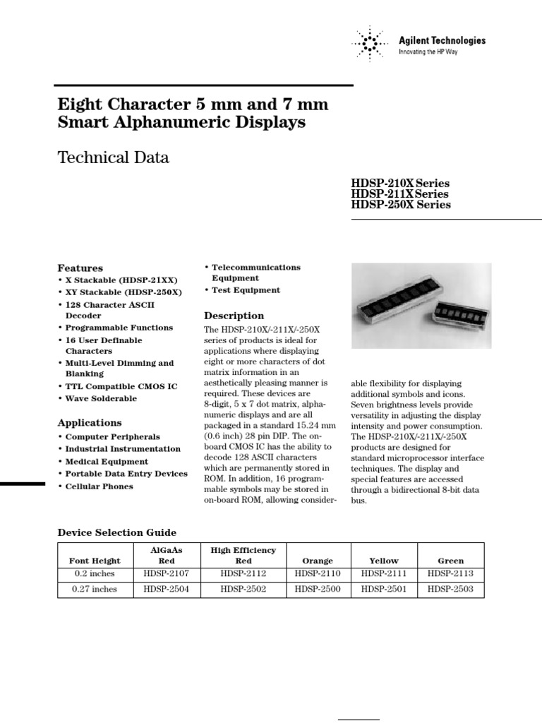 Datasheet Led Display | PDF | Random Access Memory | Flash Memory