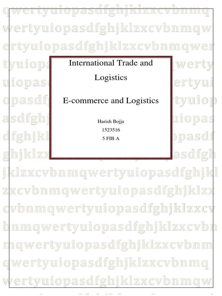 International Trade and Logistics | PDF | E Commerce | Logistics