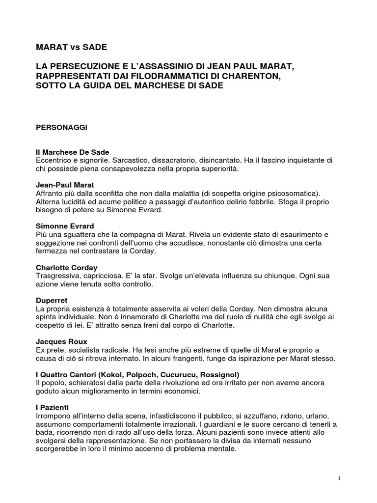 copione.pdf | Marquis De Sade