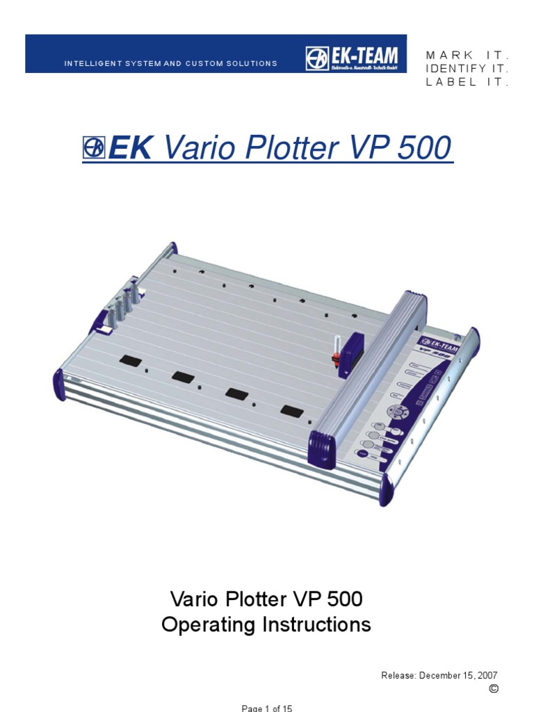 Manual Plotter VP 500 | PDF | Power Supply | Electrical Connector