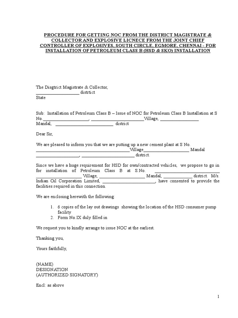Procedure For Getting NOC From The District Magistrate Collector and ...