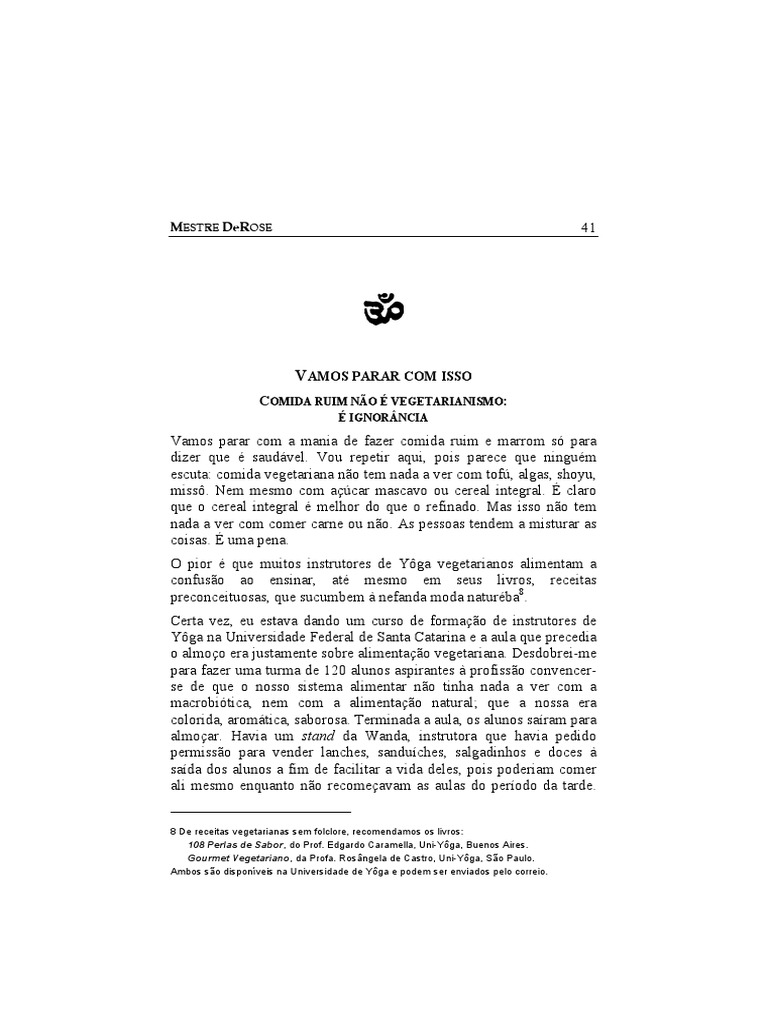 DeRose Alimentacao Vegetariana 06 | PDF | Vegetarianismo | Ioga