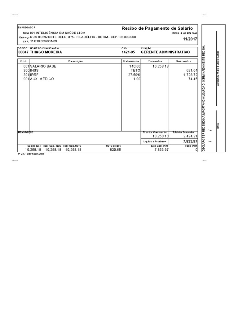 Modelo Holerite 02 | PDF