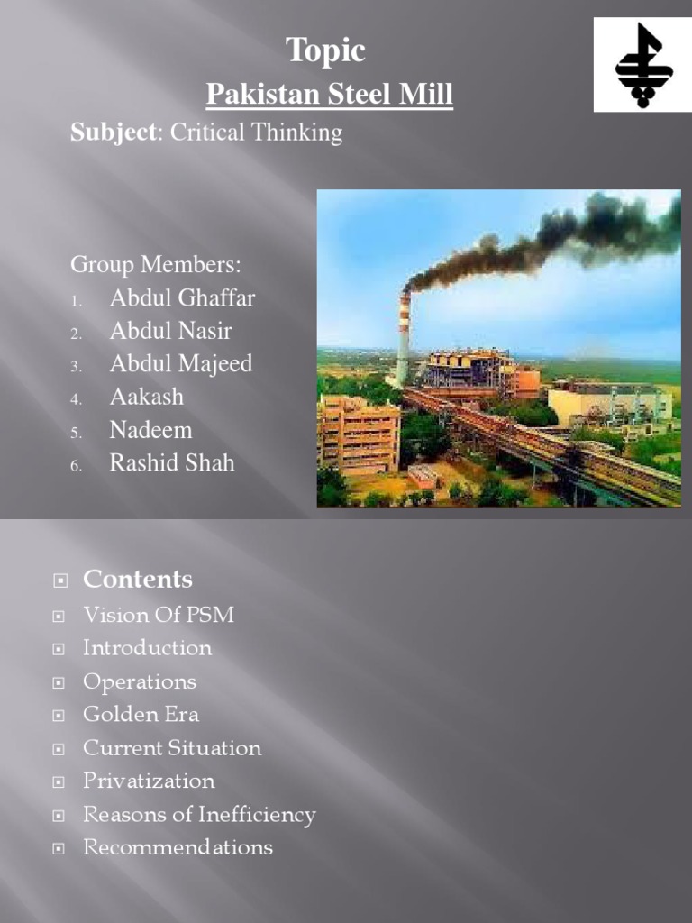 Pakistan Steel Mill | PDF | Crane (Machine) | Steel