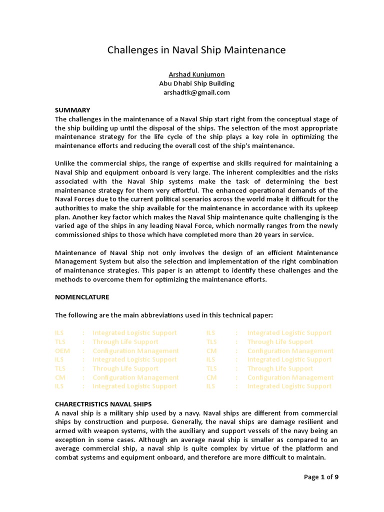 IMC 2017 Full-Paper-Challenges in Naval Ship Maintenance-ArshadKunjumon ...