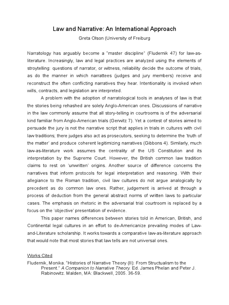 Law and Narrative | PDF | Narrative | Rhetoric