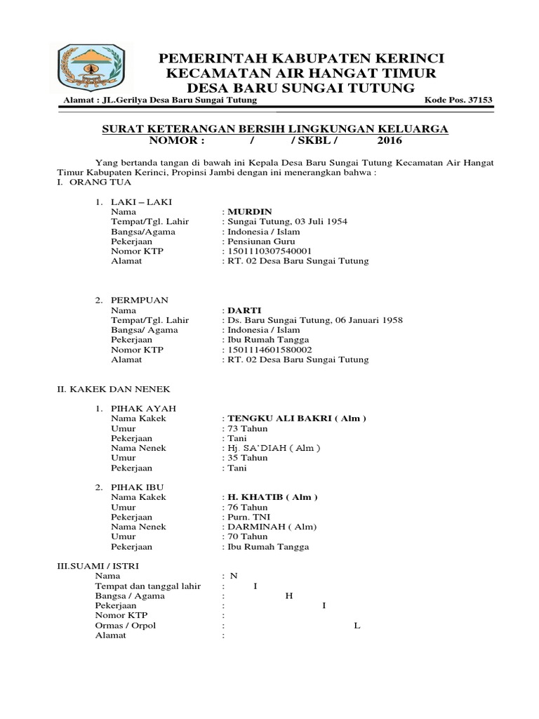 SKBD Pemerintah Kabupaten Kerinci | PDF