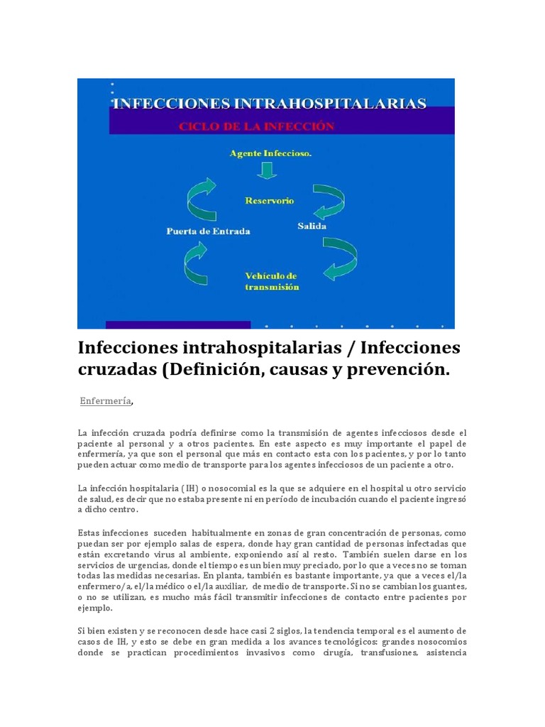 Infecciones Intrahospitalarias | PDF | Infección adquirida en el ...
