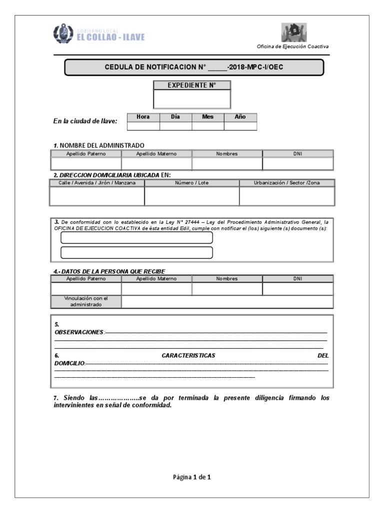 Formato de Cedula de Notificacion Simple | PDF | Business