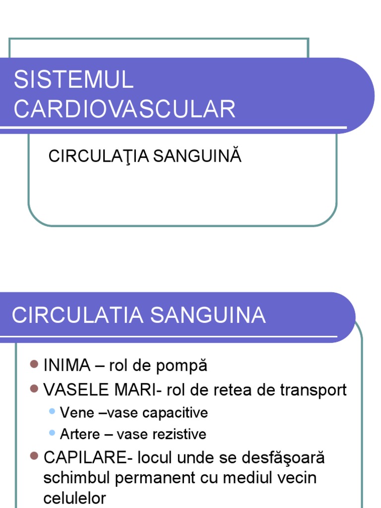 Sistemul Cardiovascular | PDF
