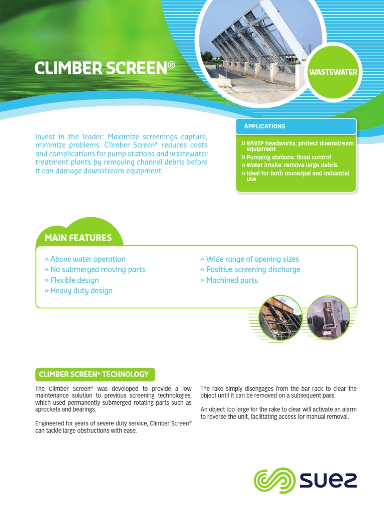 Climber Screen Us Infilco | Flood | Pumping Station