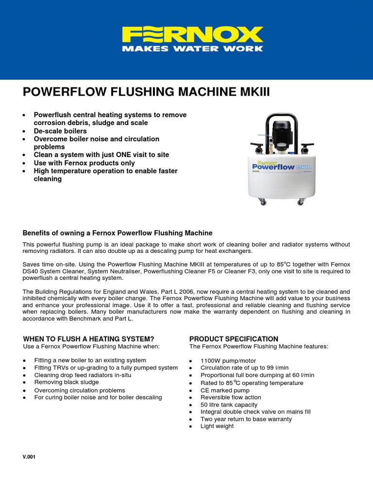 FERNOX Powerflow Flushing Pump Mkiii v.001 | PDF | Hvac | Radiator