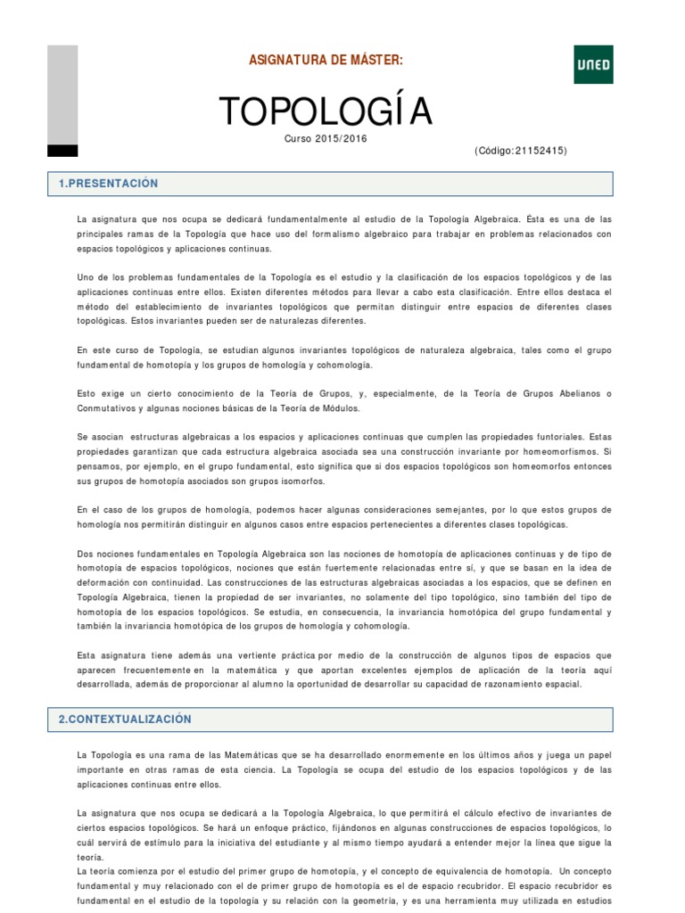 21152415 | PDF | Topología algebraica | Grupo (Matemáticas)